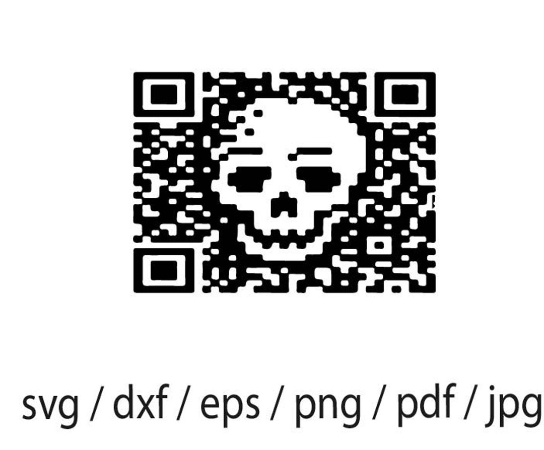 Skull Qr Code Svg Qr Code Svg Png Dxf Qr Sticker Clipart - Etsy