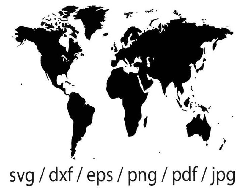World Map SVG Digital Download World Map DXF World Map PNG - Etsy Ireland