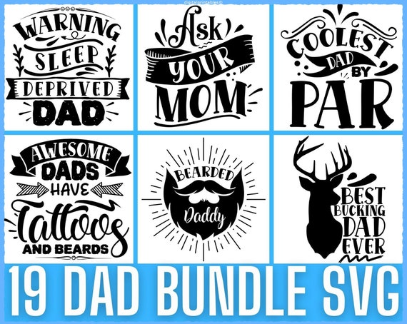19 Dad Quotes SVG Bundle Files Clipart T-shirt Fathers Day - Etsy