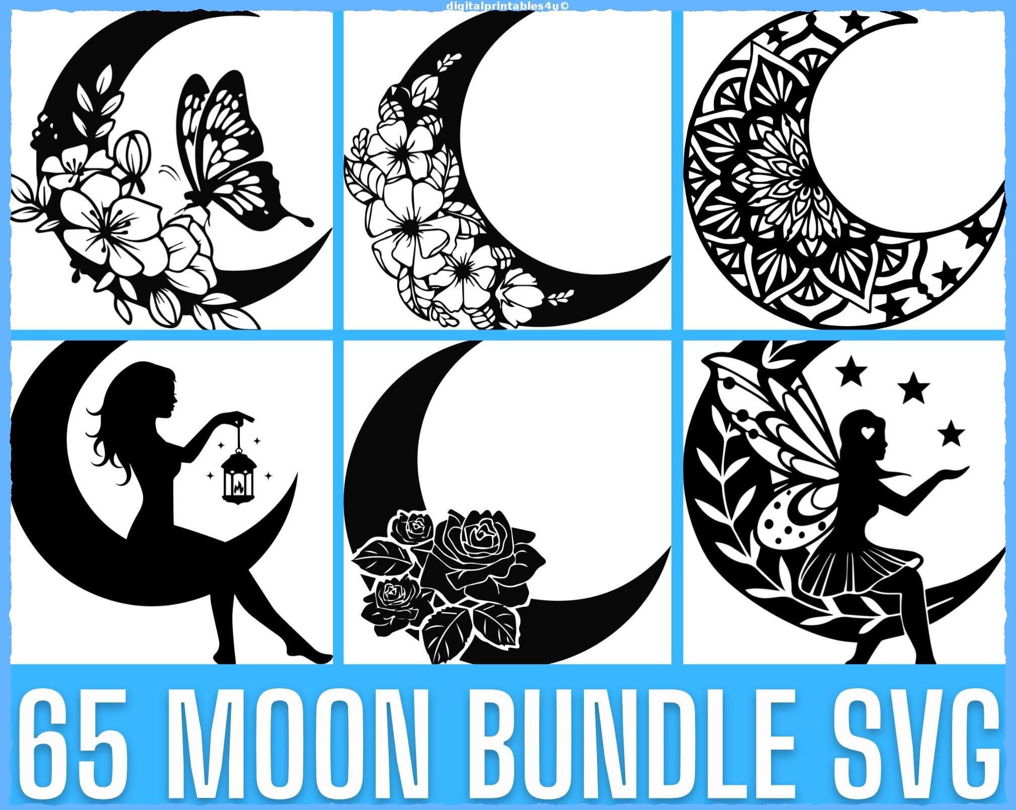 65 Big Moon Quotes SVG Bundle Files, T-shirt, Cup, Wall, Flower ...