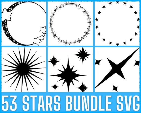 53 Stars Quotes SVG Bundle Files T-shirt Cup Wall Sparkle - Etsy