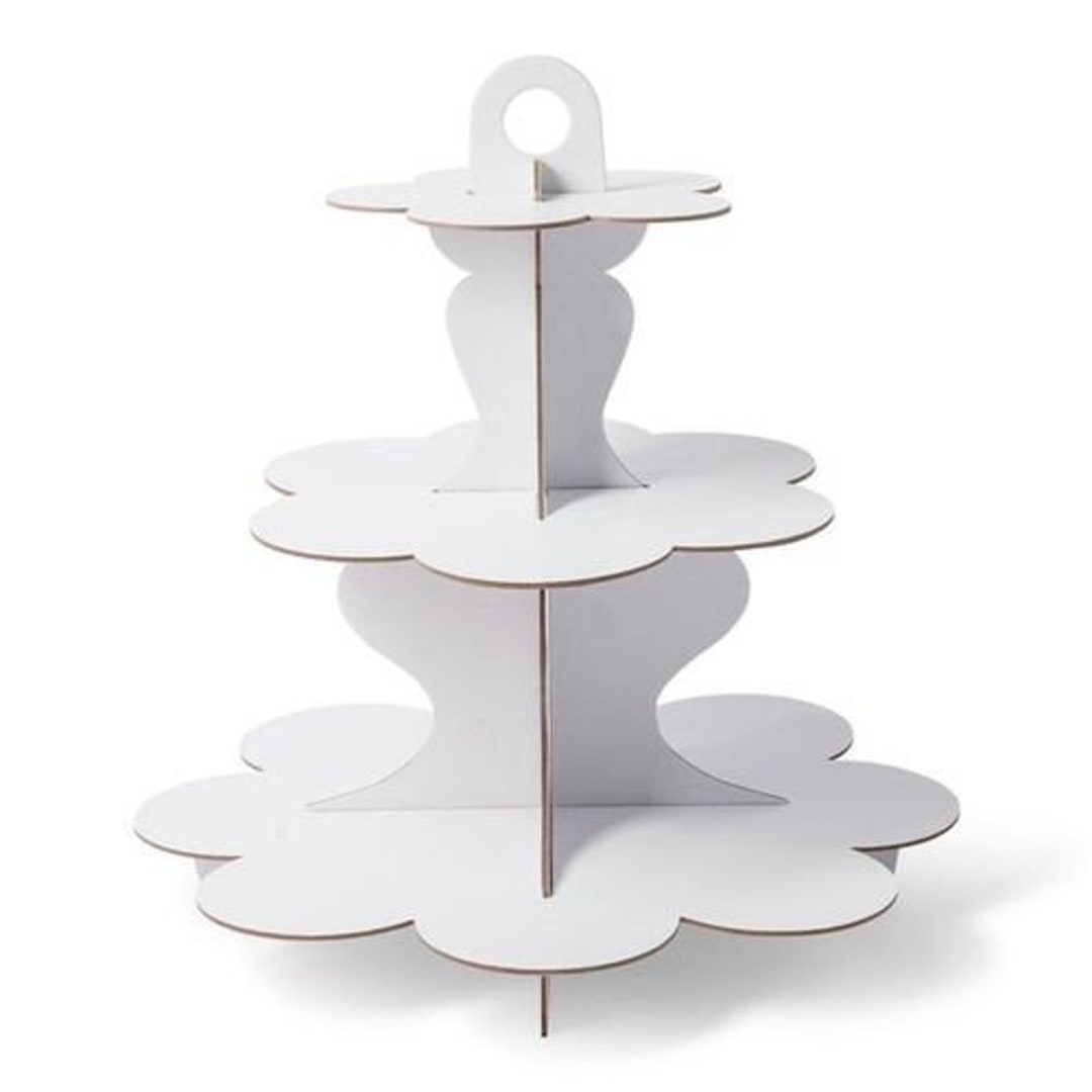 3-tier Cupcake Cake Display in Rigid White Cardboard, Cake Display - Etsy