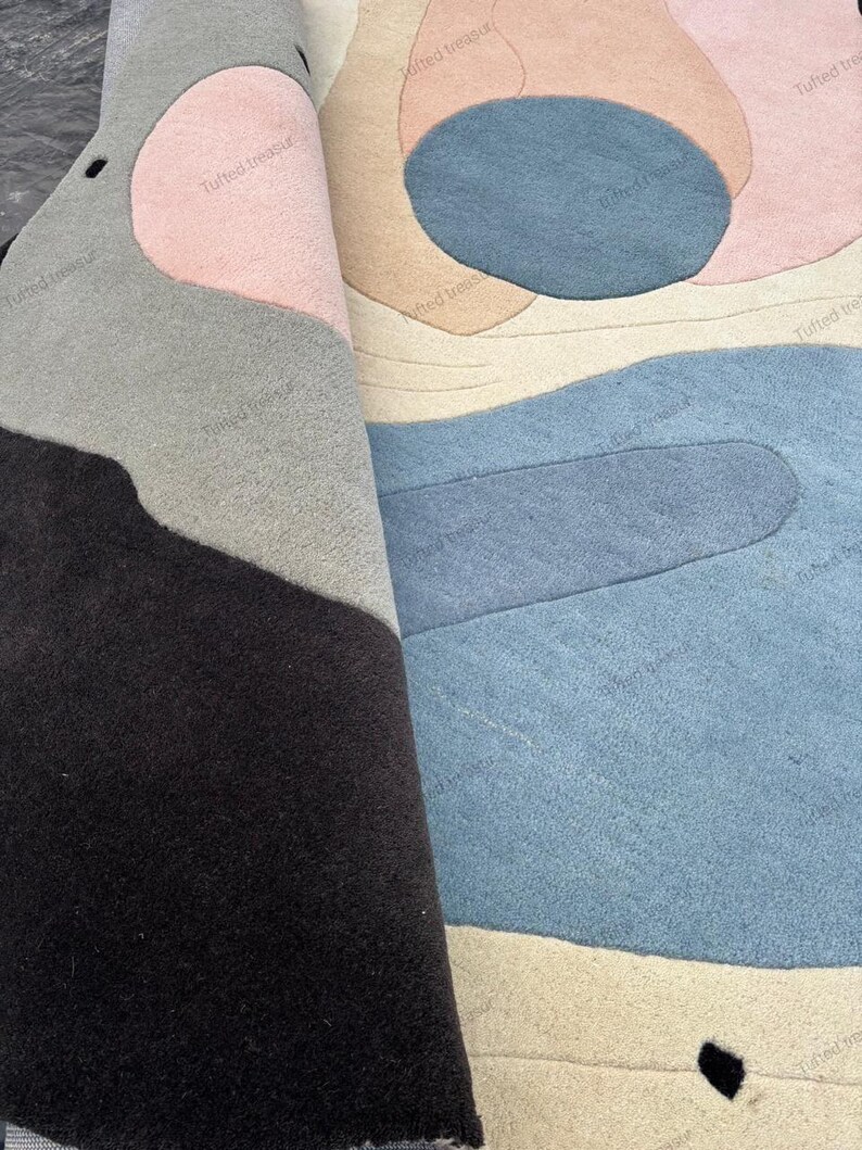 Modern Abstract Tufted Rug-irregular Shaped Sculptural Area Rug,soft ...
