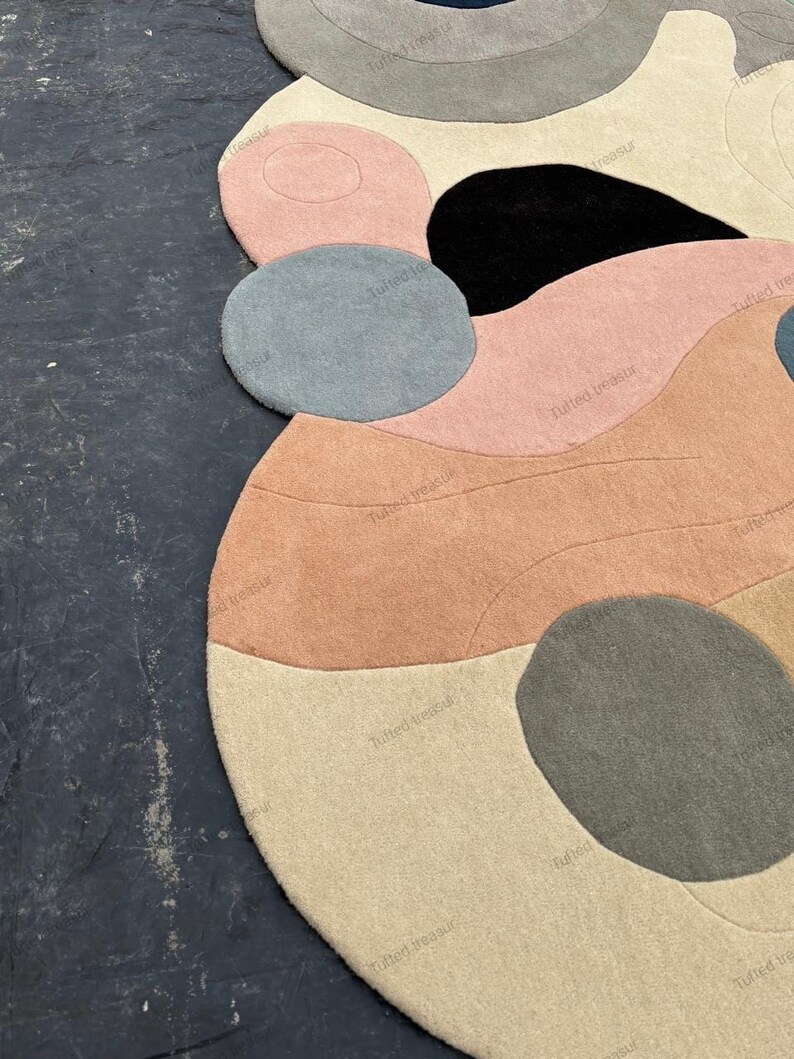 Modern Abstract Tufted Rug-irregular Shaped Sculptural Area Rug,soft ...