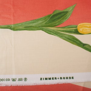 3.3yd 1990s Zimmer-rohde Polished Cotton Fabric, Tulips Stripes ...