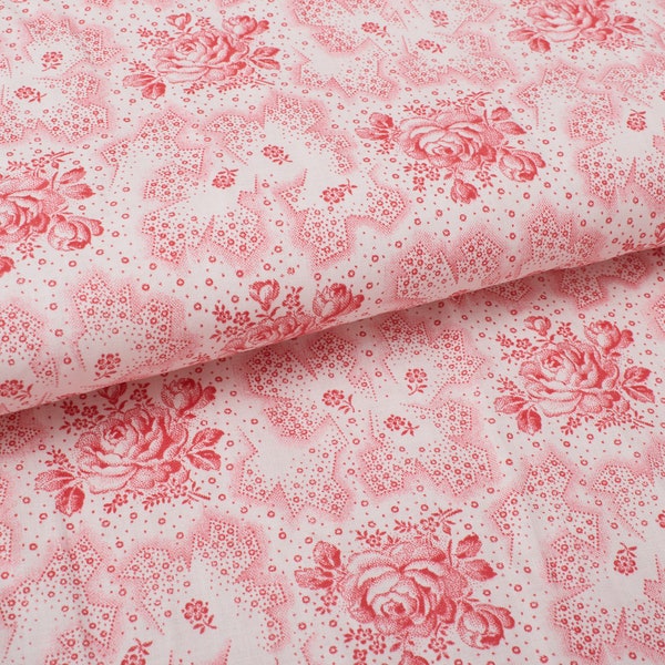 Red Rose Fabric - Etsy