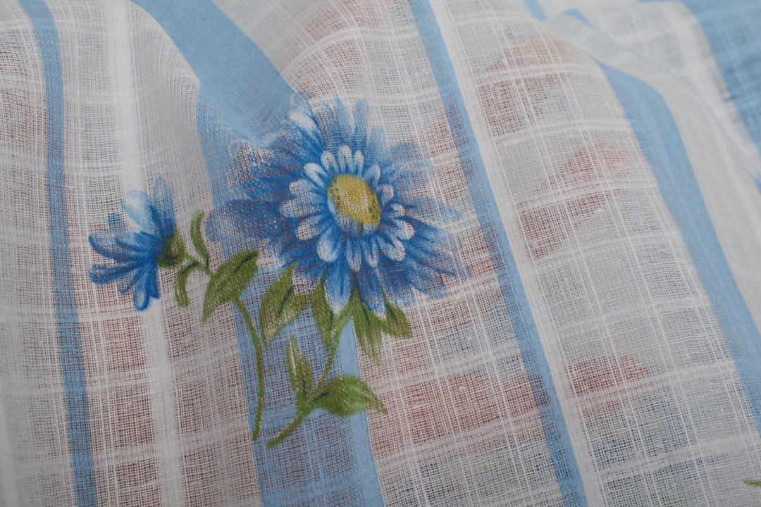 1950s Vintage Dimity Fabric, Floral Blue White, BTY - Etsy