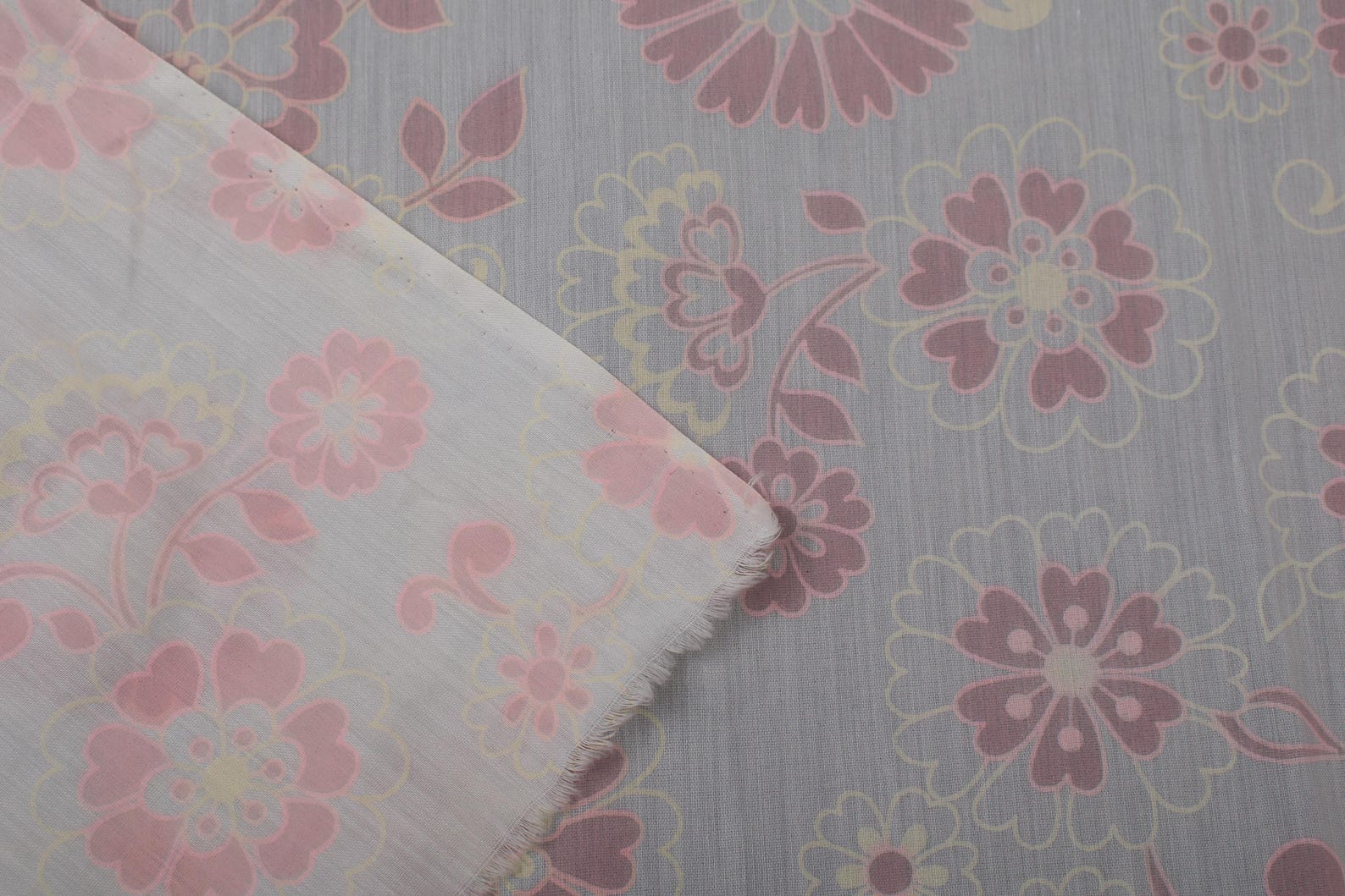 1960s Vintage Batiste Sheer Blend Cotton Fabric, Dressmaking, Pink ...