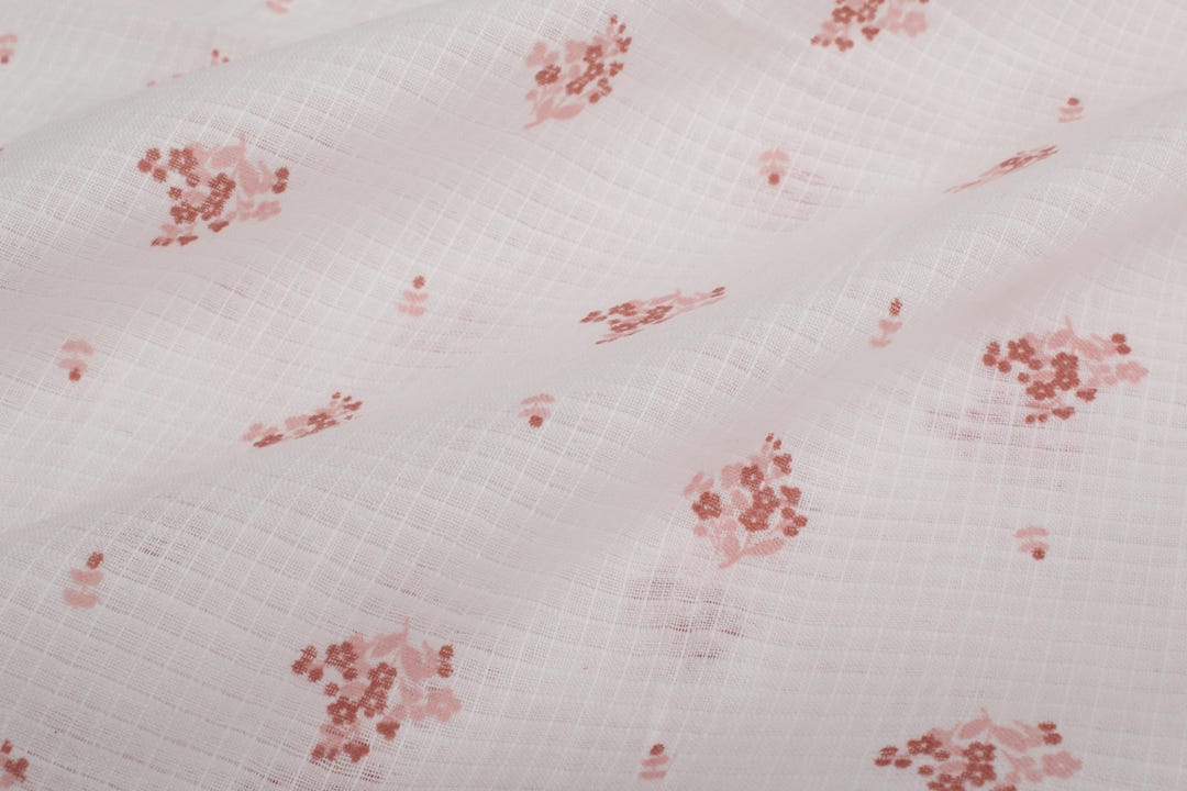 3.2yds Cute 1970s Vintage Dimity Cotton Fabric, Semi Sheer, Dressmaking ...