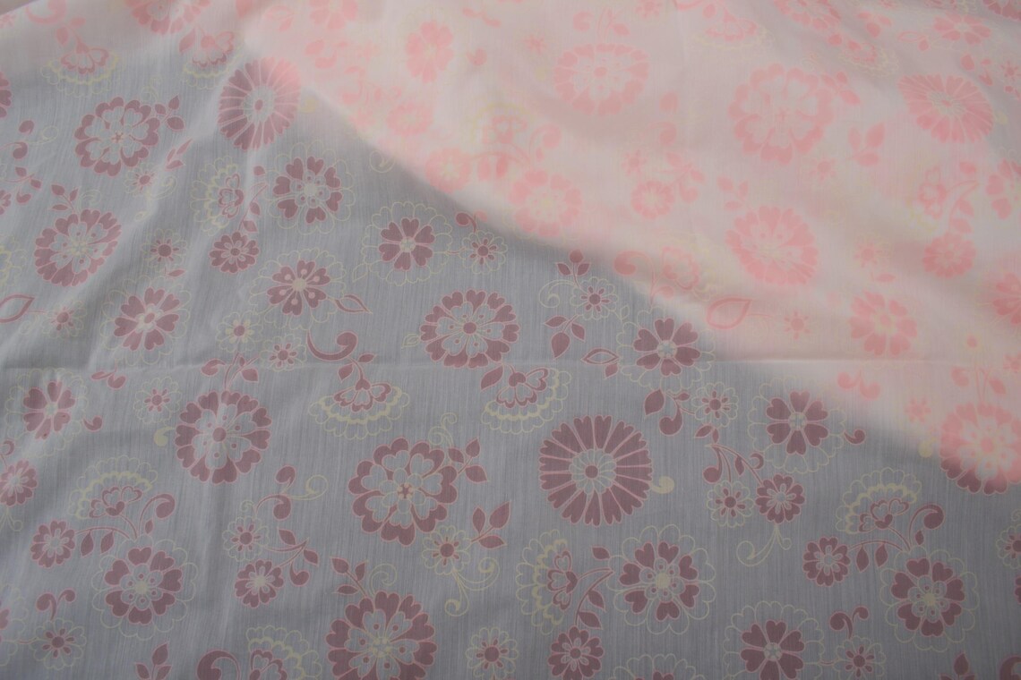 1960s Vintage Batiste Sheer Blend Cotton Fabric, Dressmaking, Pink ...