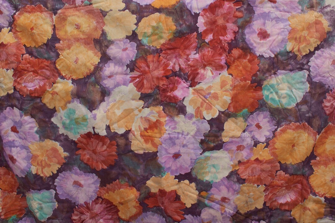 1990s Watercolor Flowers Vintage Cotton Fabric, BTY - Etsy