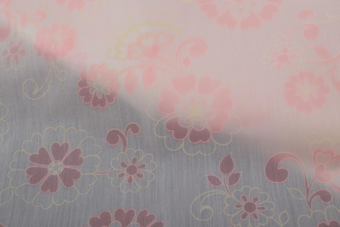1960s Vintage Batiste Sheer Blend Cotton Fabric, Dressmaking, Pink ...