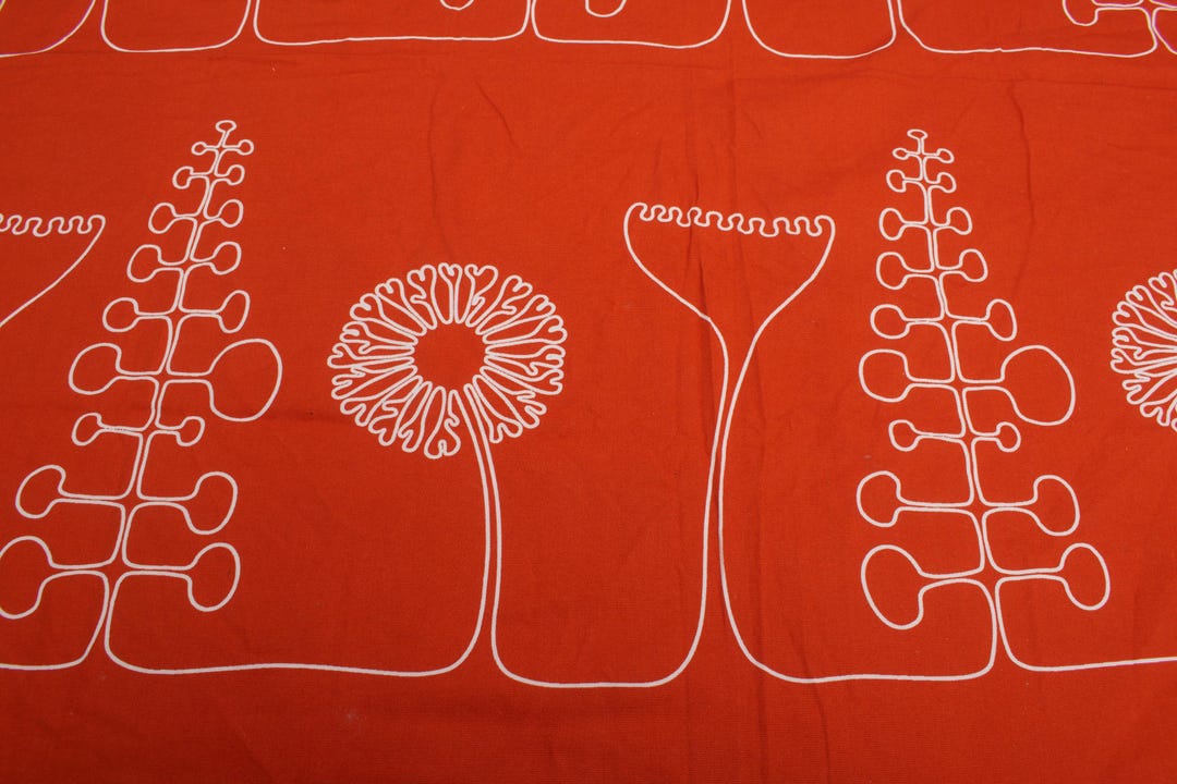 Retro Mod Scandinavian Modern Fabric, Ikea Floral Fabric, Pia Amsell ...