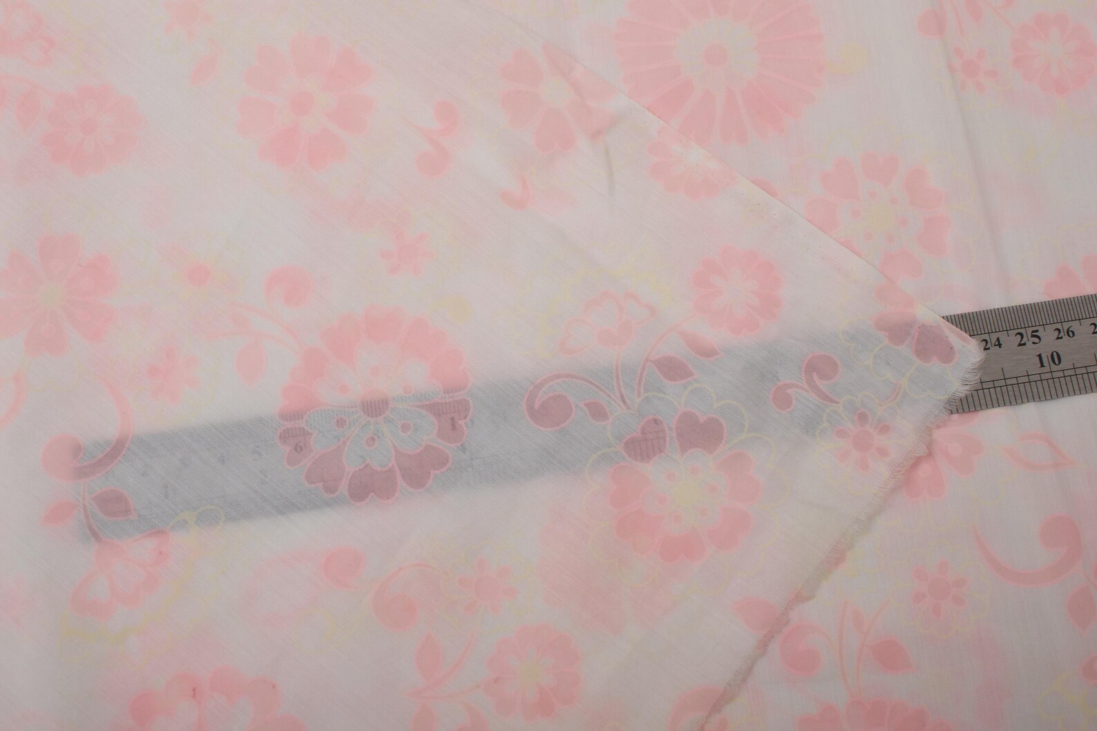 1960s Vintage Batiste Sheer Blend Cotton Fabric, Dressmaking, Pink ...