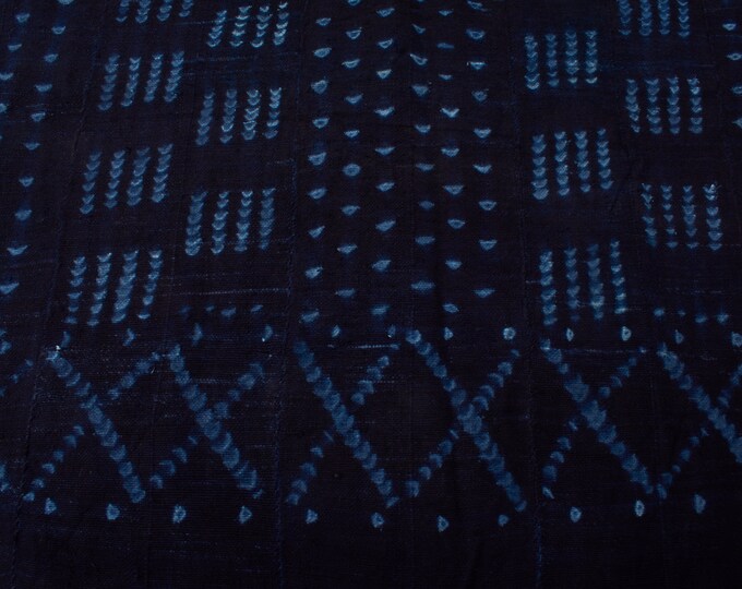 Retro Batik, Hand Drawn Batik Fabric, Cotton Batik Navy Blue, Home ...