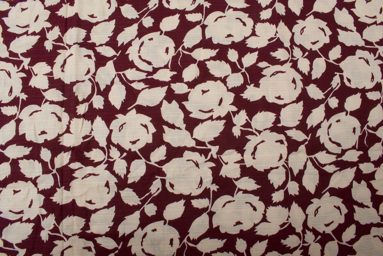 Elegant 1960s Vintage Textured Cotton Fabric, Dressmaking, Dark Pink ...