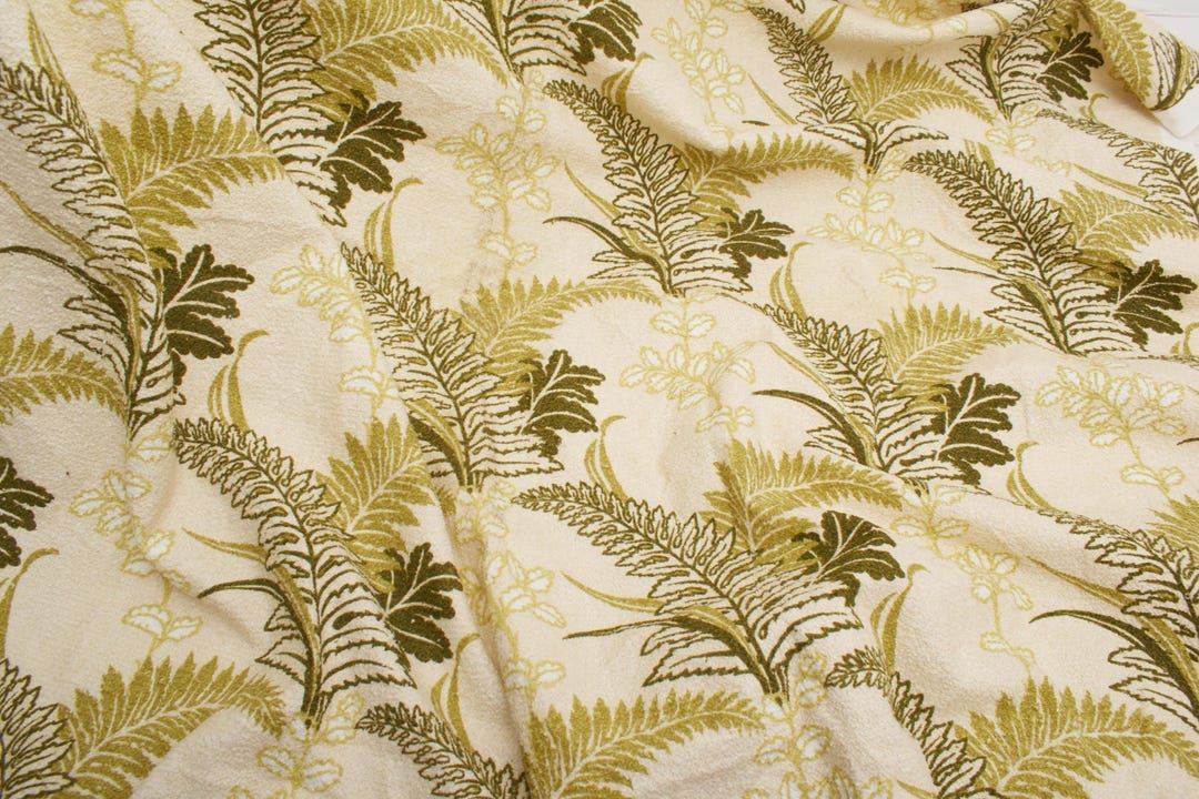 Retro Fern Print Terry Cloth Fabric, 1970s Cotton Sewing Material - Etsy