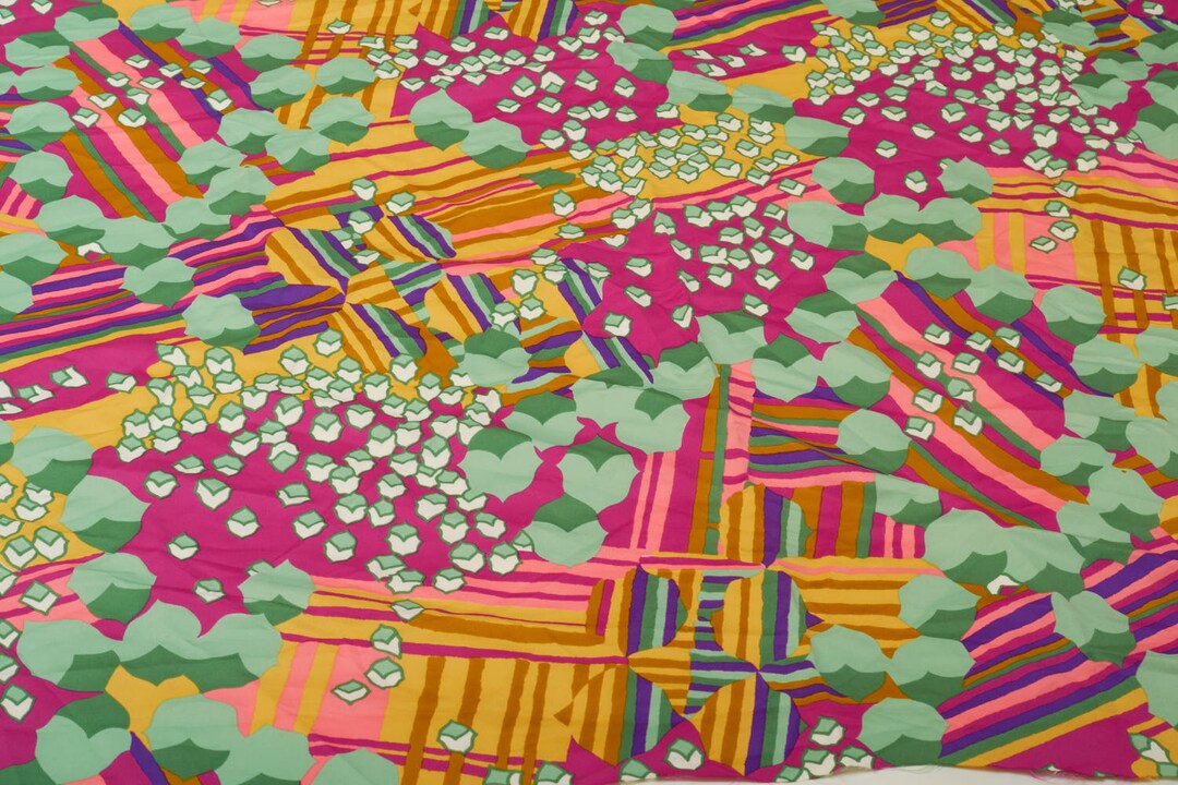 1970s Vintage Dressmaking Fabric Synthetic Pink Purple - Etsy