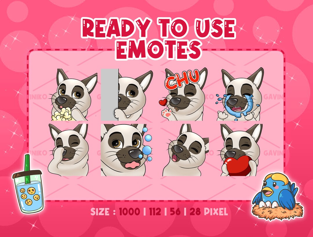 Chibi Pet Emotes Pack / Perro / Pelo blanco y castaño / Ojos - Etsy México
