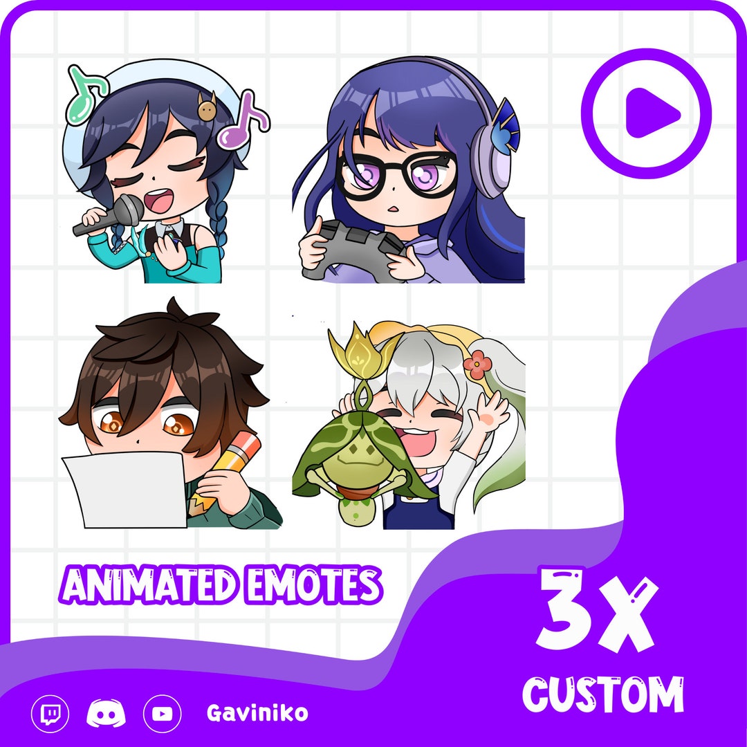 Custom Animate Emotes Chibi Emotes Discord Emotes - Etsy