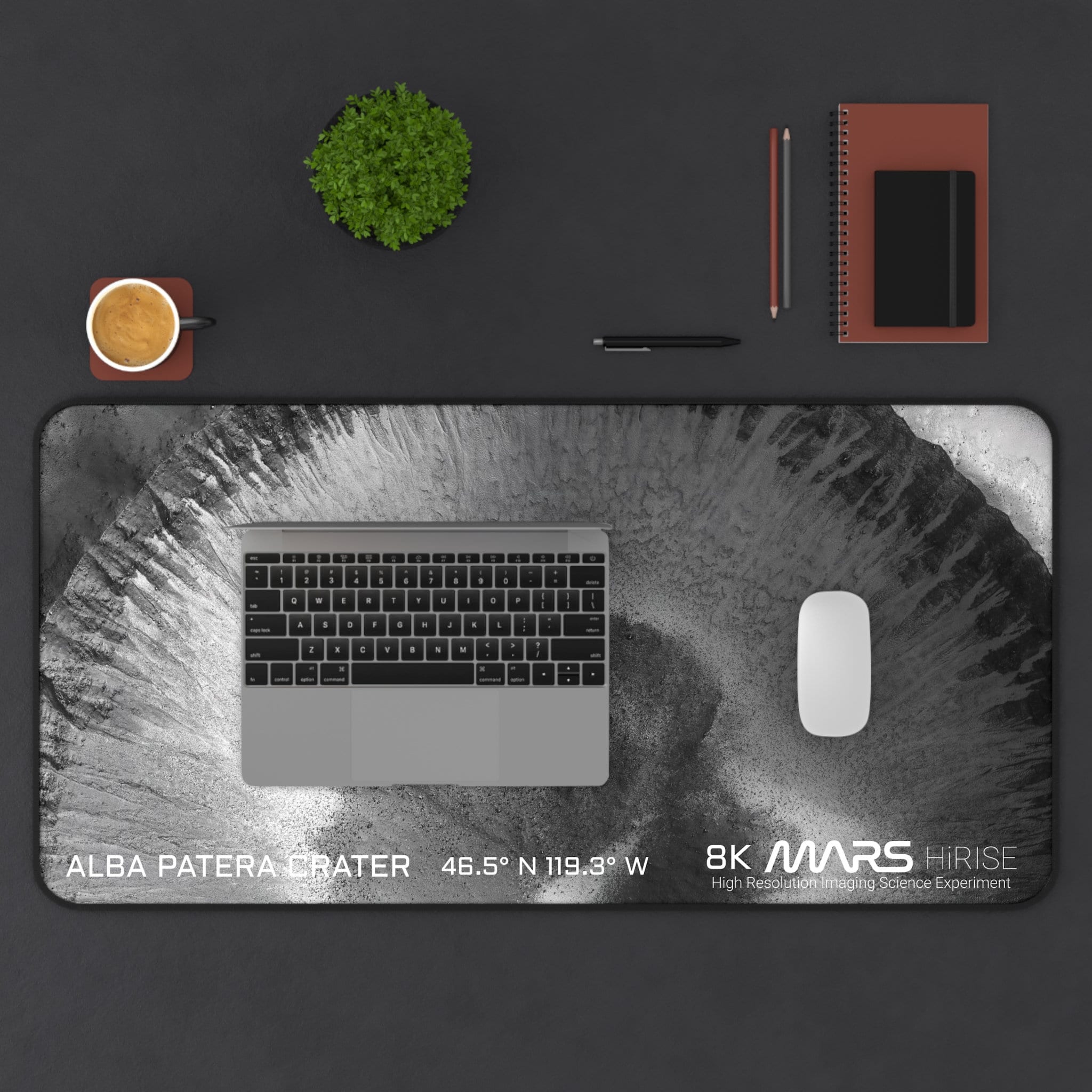 Alba Patera Crater Desk Mat / 8K Mars Hirise Satellite Image / NASA ...