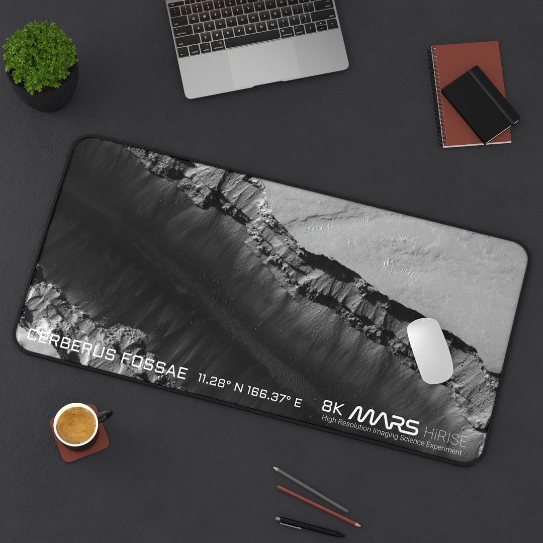 Cerberus Fossae Desk Mat / 8K Mars Hirise Satellite Image / NASA Mars ...