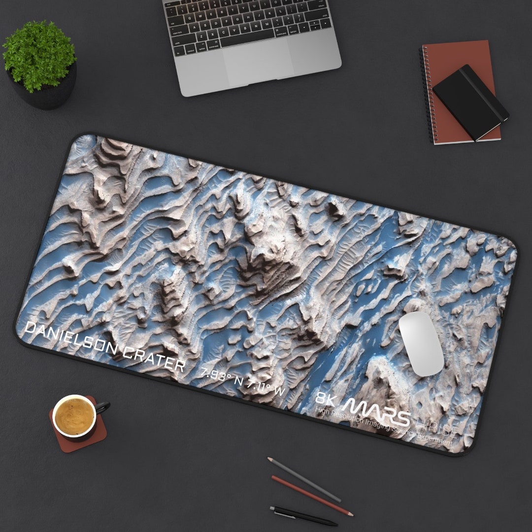 Danielson Crater Desk Mat / 8K Mars Hirise Satellite Image / NASA Mars ...