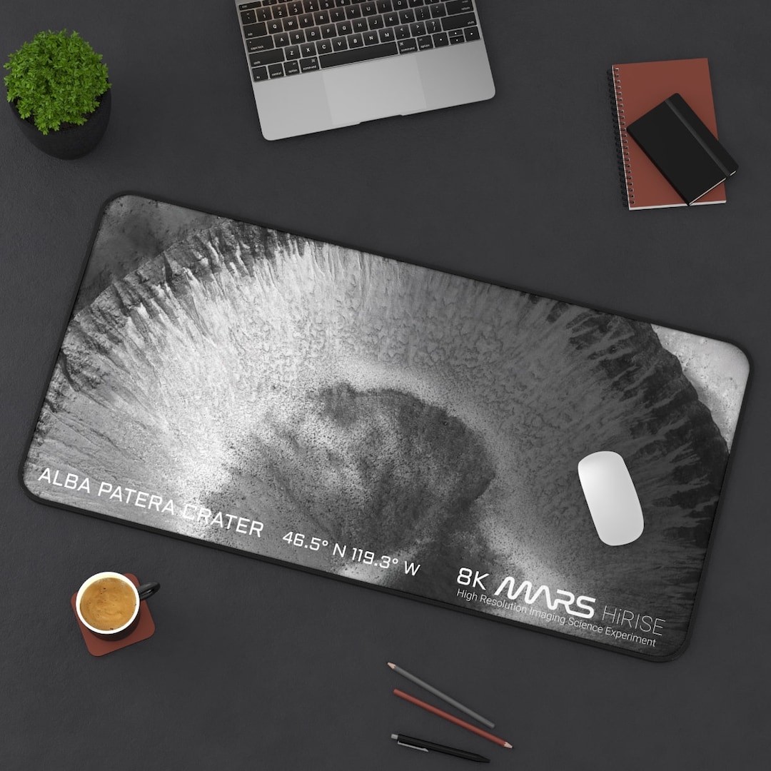 Alba Patera Crater Desk Mat / 8K Mars Hirise Satellite Image / - Etsy