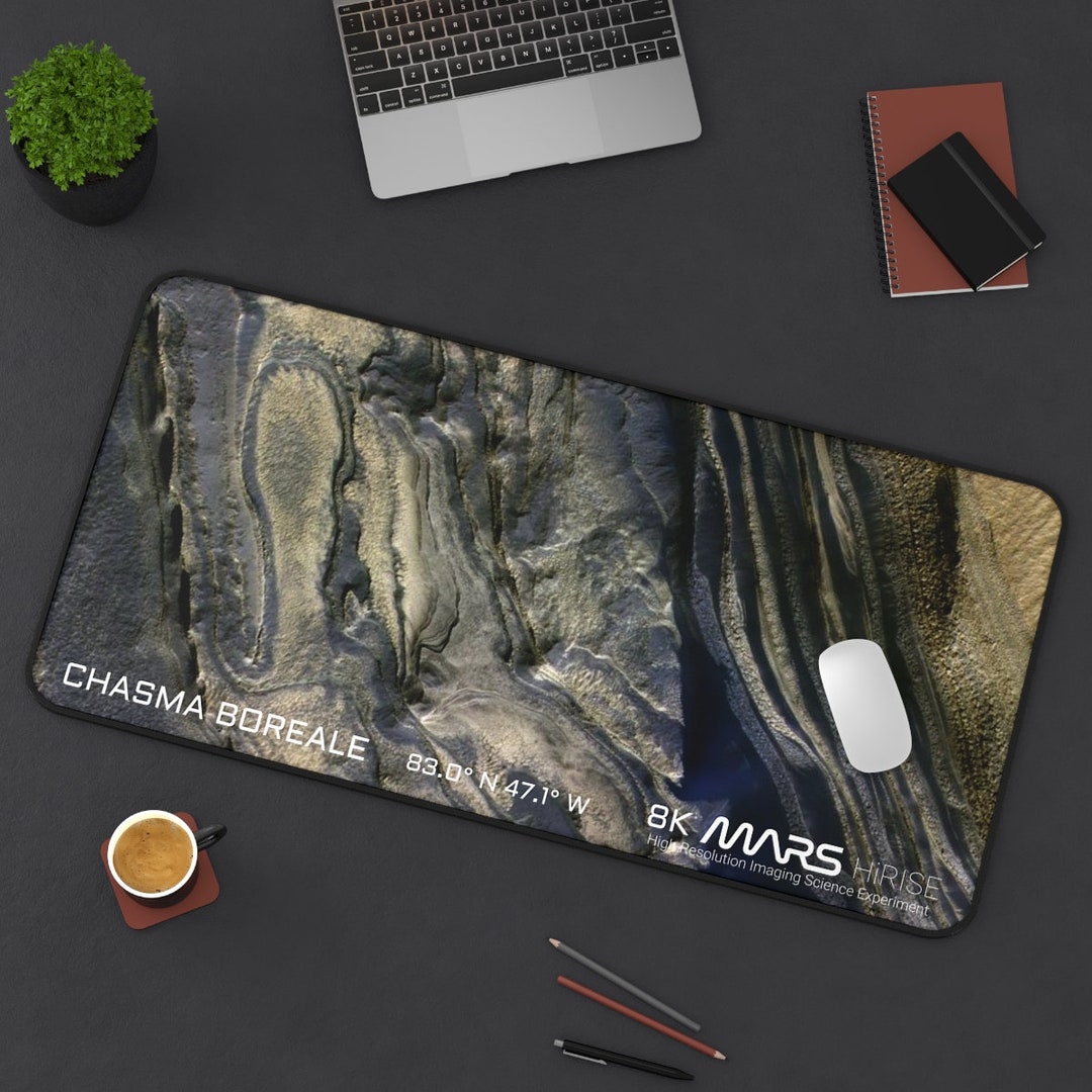 Chasma Boreale Desk Mat / 8K Mars Hirise Satellite Image / NASA Mars ...