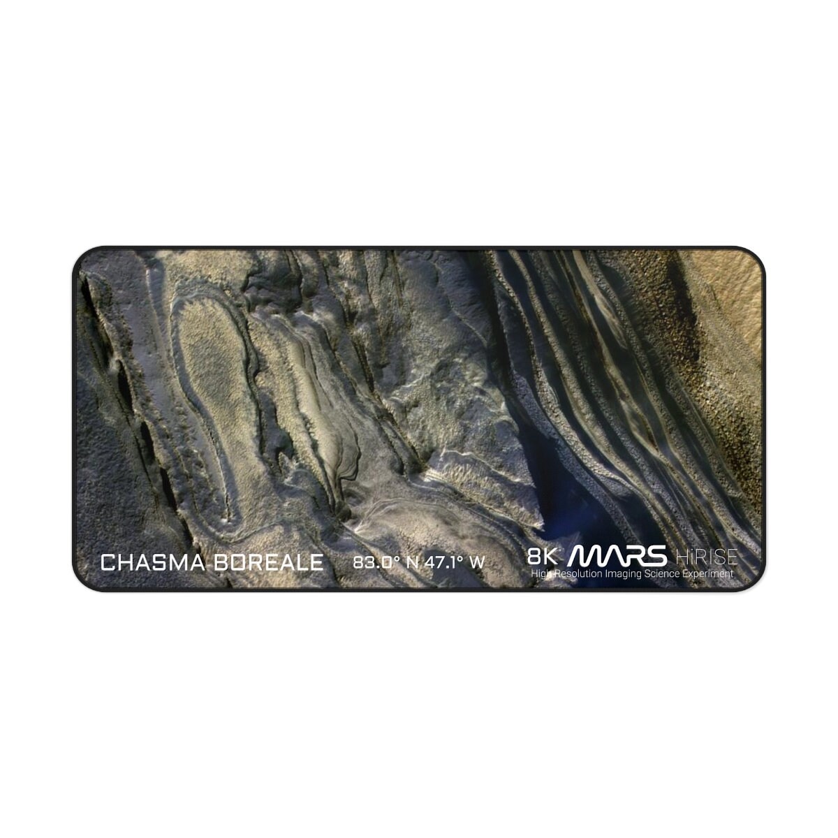 Chasma Boreale Desk Mat / 8K Mars Hirise Satellite Image / NASA Mars ...