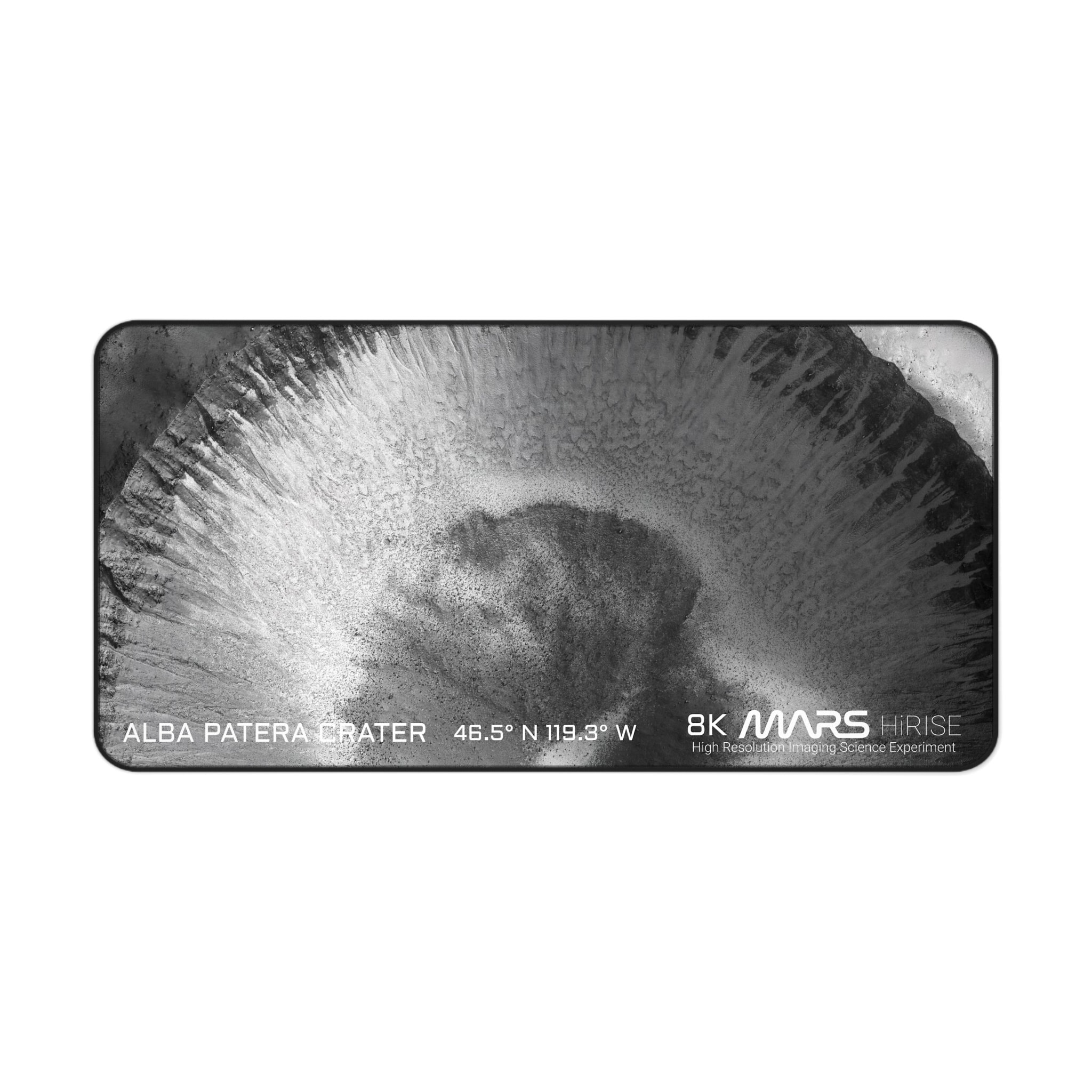 Alba Patera Crater Desk Mat / 8K Mars Hirise Satellite Image / NASA ...