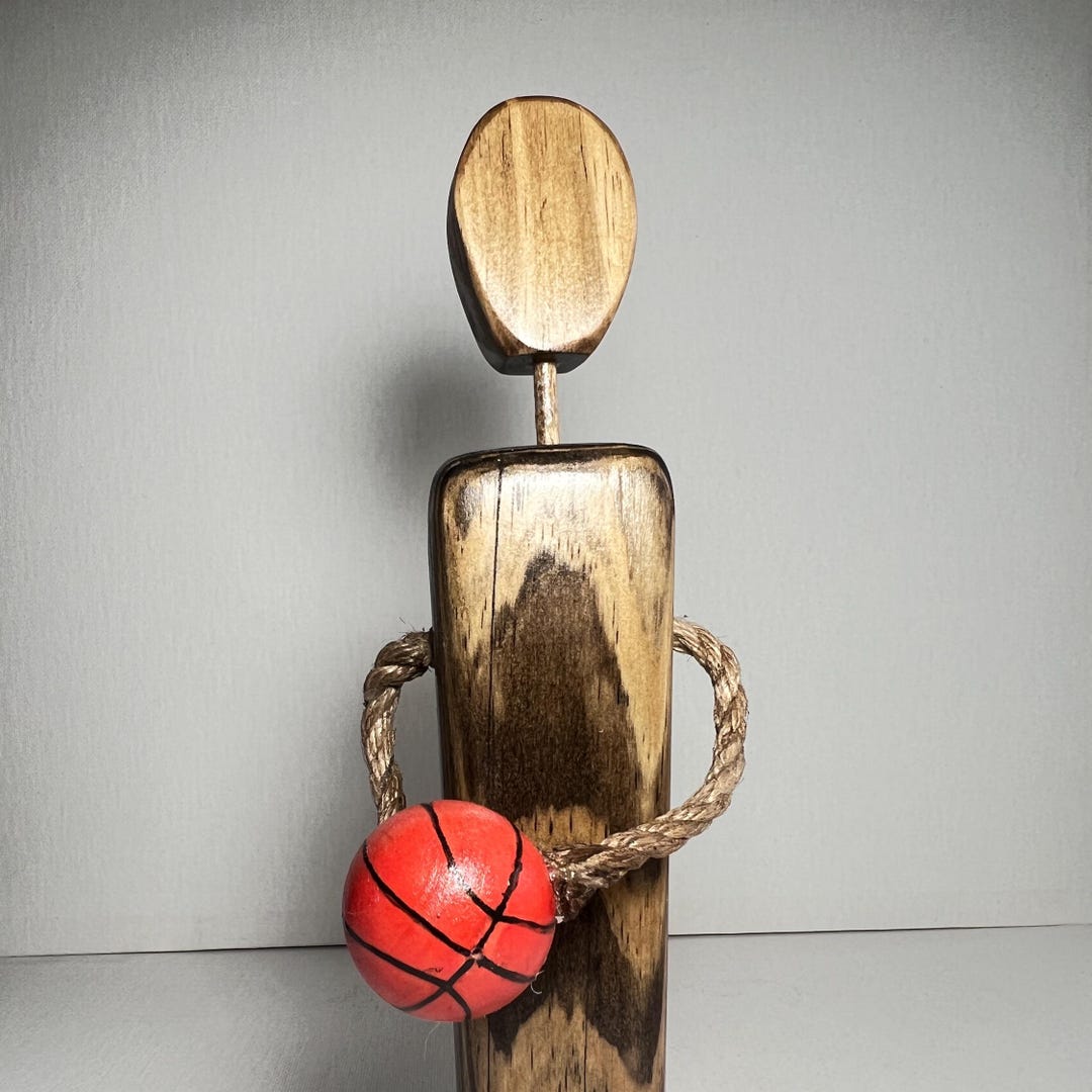Basketball Player Hand Carved Wood Figurine - Etsy