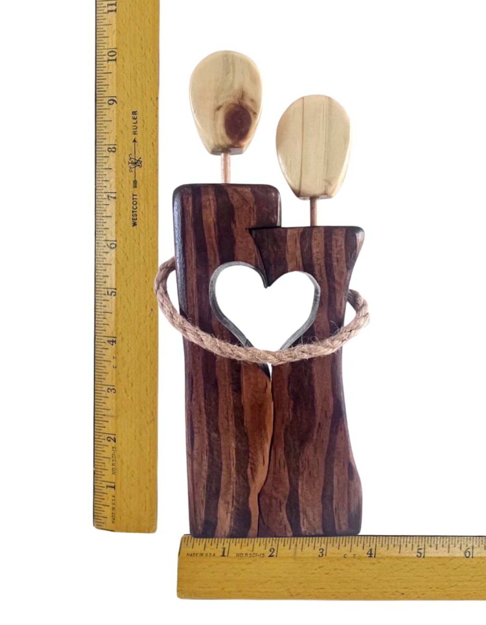 Wooden Unity Couple Figurine Handcrafted Heart Sculpture - Etsy