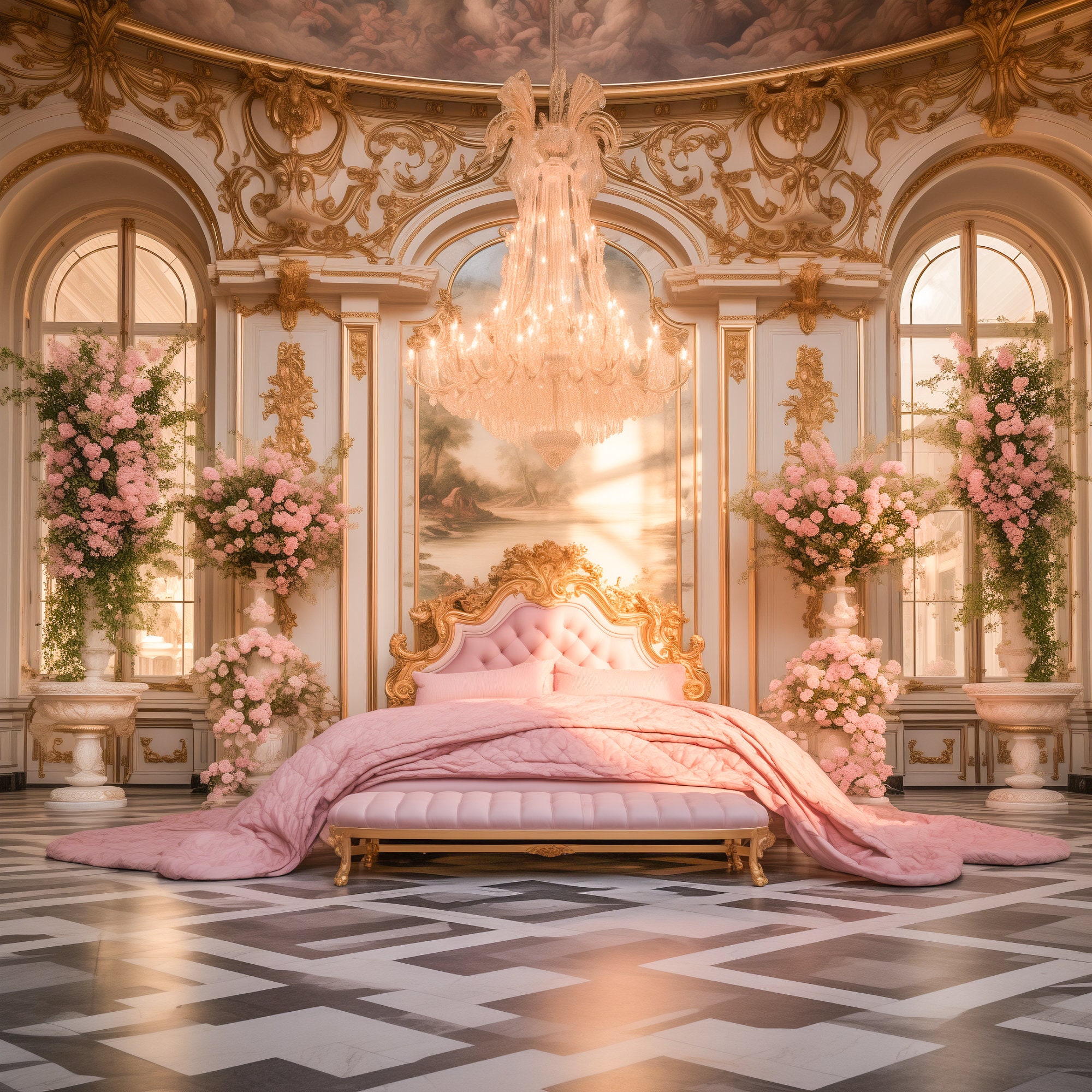 Romantic, Pink Rococo Bedroom, Bedroom, Boudoir, Versailles, Marie ...