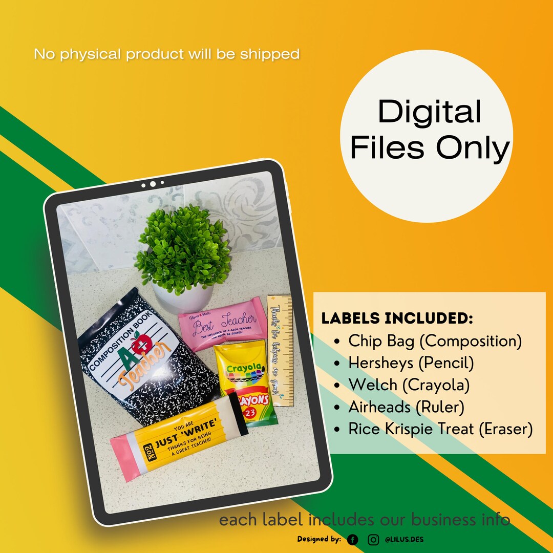 Digital Teacher Appreciation Baggie Labels | Digital File ONLY ...