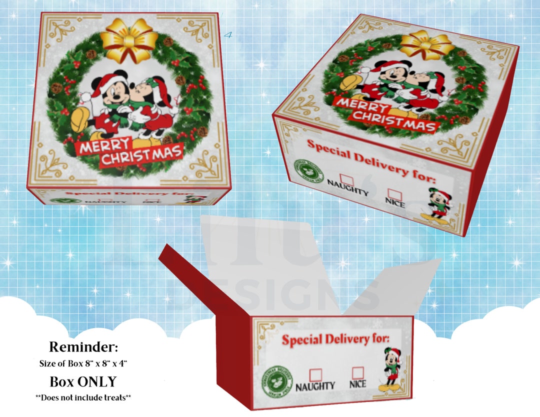 Mickey Mouse Christmas Eve Box | **box Only** | Size 8"x8"x4" | Does ...