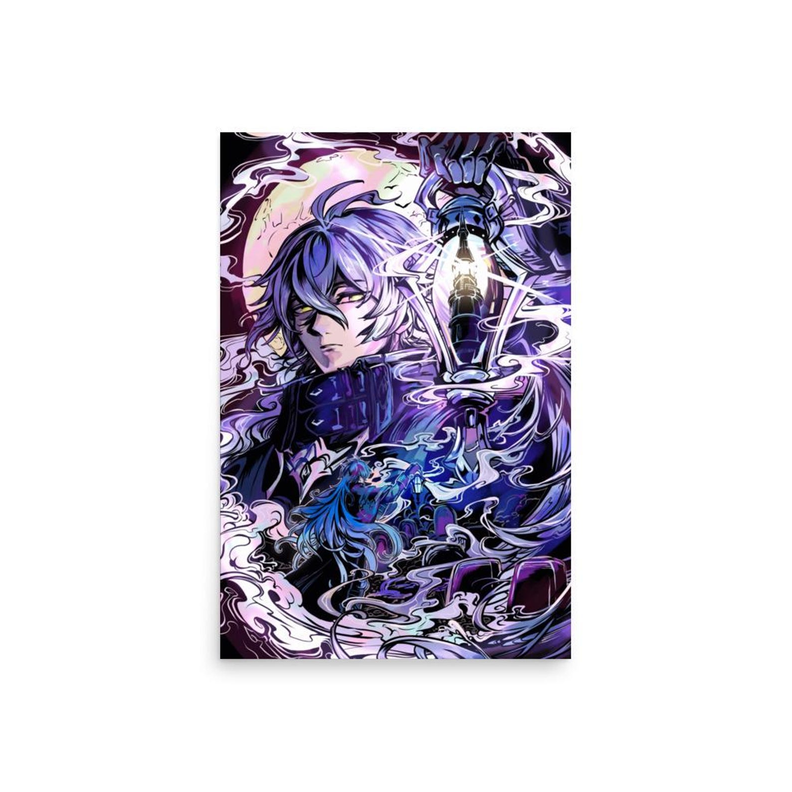 Flins Genshin Impact Poster Print - Lantern in the Night - Etsy