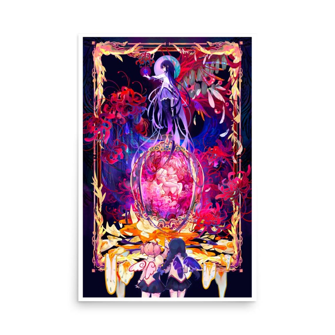 Madoka Magica (homura and Madoka) Art Print Poster - "chicken and Egg ...