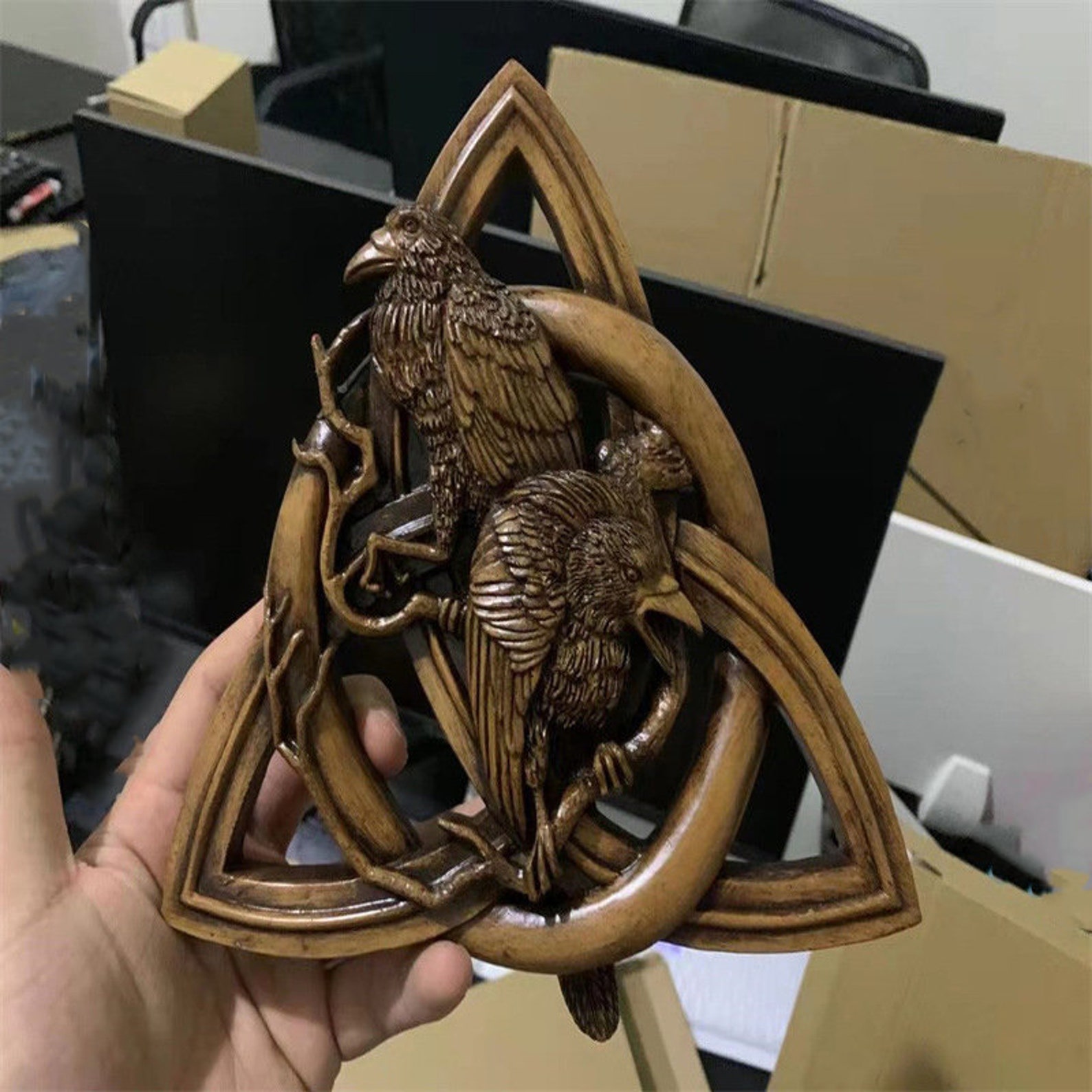 Handmade Resin Crafts Crow on Magic Knot Resin Ornament Garden - Etsy