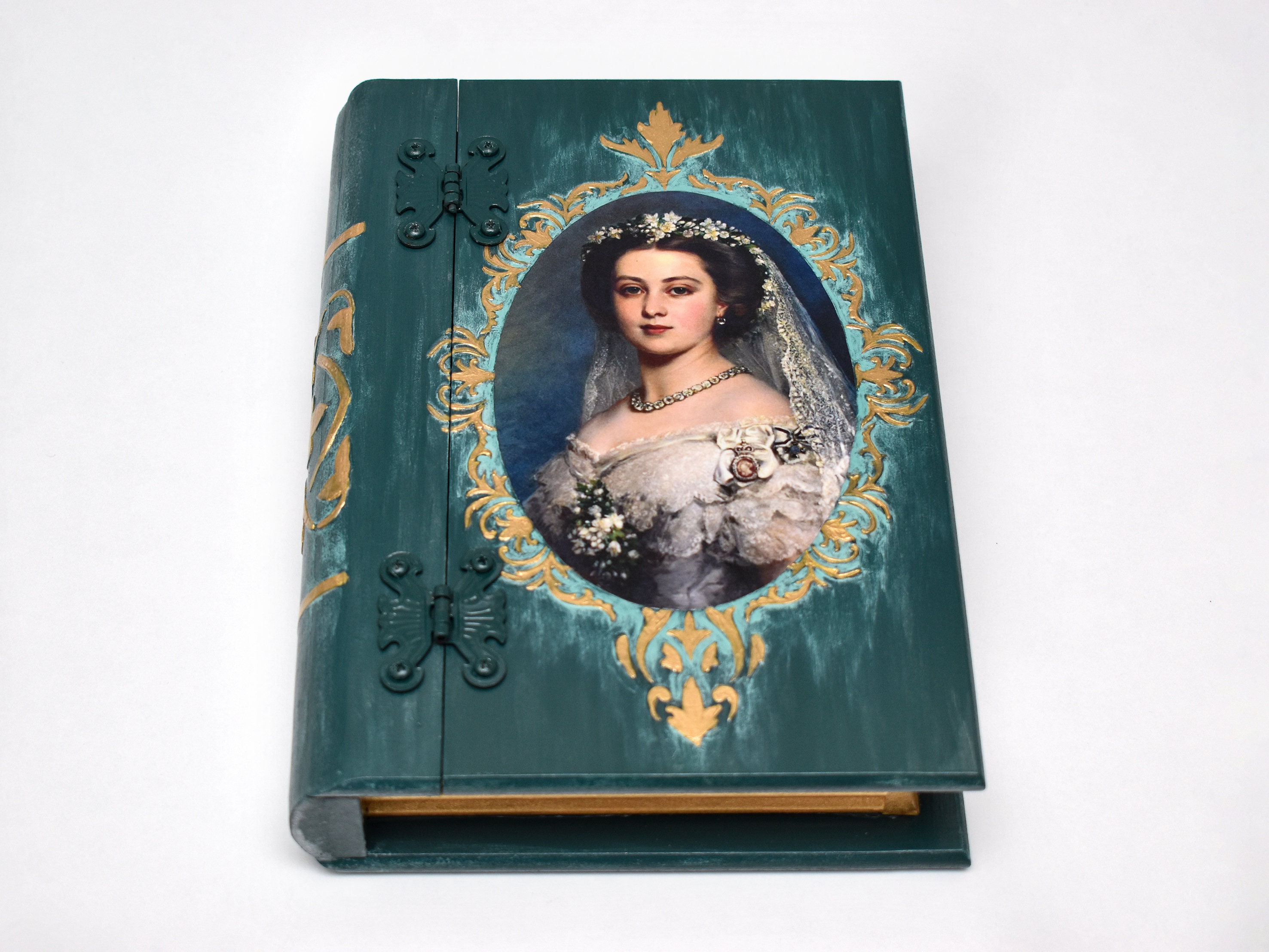 Victorian Style Book Jewelry Box, Antique Keepsake Box, Retro Chic ...