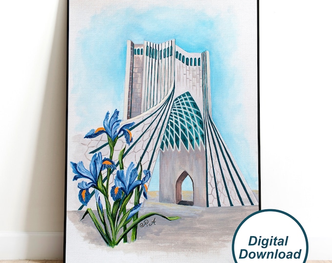 Tehran Print, Iran Wall Art, Golestan Palace, Watercolor Painting ...