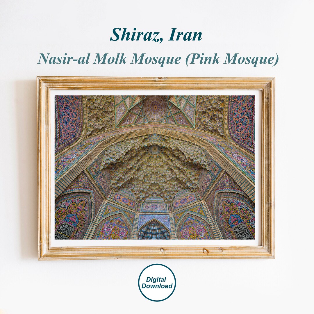 Nasir-almolk Mosque Photo, Shiraz Poster, Persian Art, Pink Mosque ...