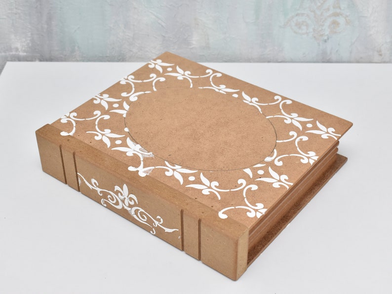 Wooden Book Box, Green Decorated Box, Vintage Style Decoupage Box ...