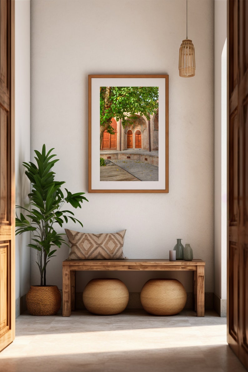 Set of 2 Photos of Persian Wooden Doors in Sad Al Saltaneh Caravanserai ...