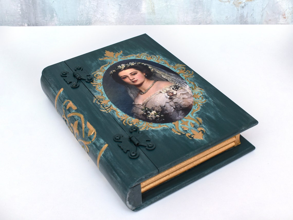 Victorian Style Book Jewelry Box, Antique Keepsake Box, Retro Chic ...