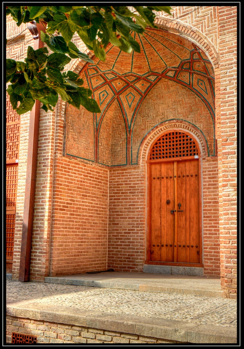 Set of 2 Photos of Persian Wooden Doors in Sad Al Saltaneh Caravanserai ...