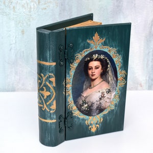 Victorian Style Book Jewelry Box, Antique Keepsake Box, Retro Chic ...