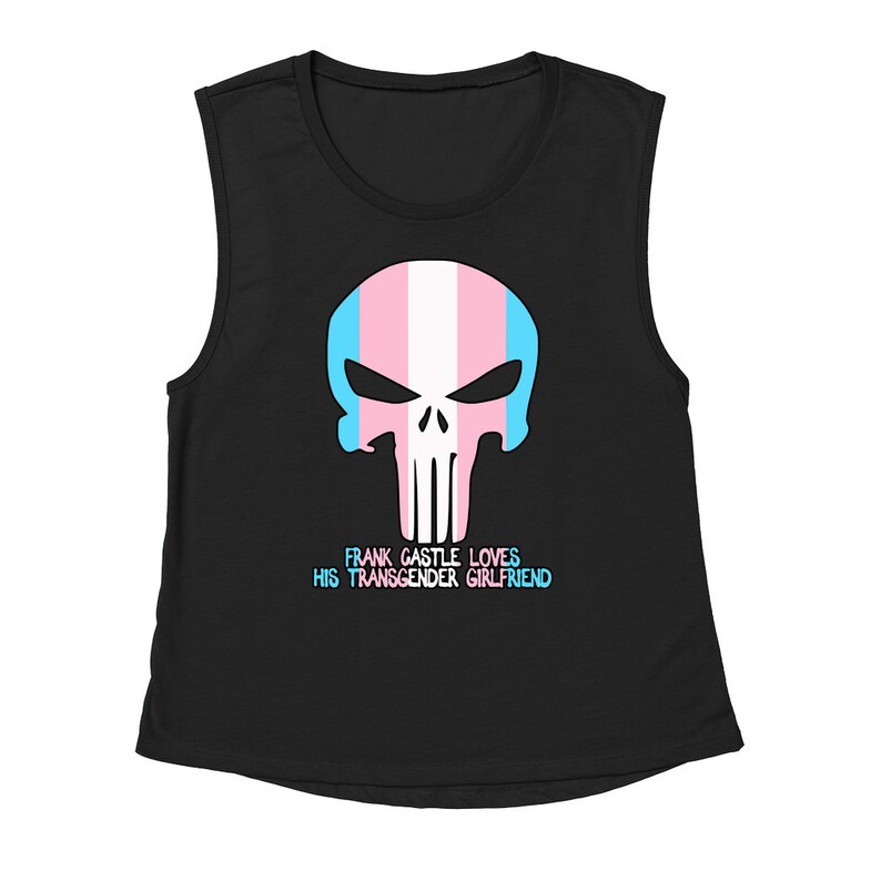 Parody Punisher Skull Trans Rights Women's Muscle Tank - Etsy