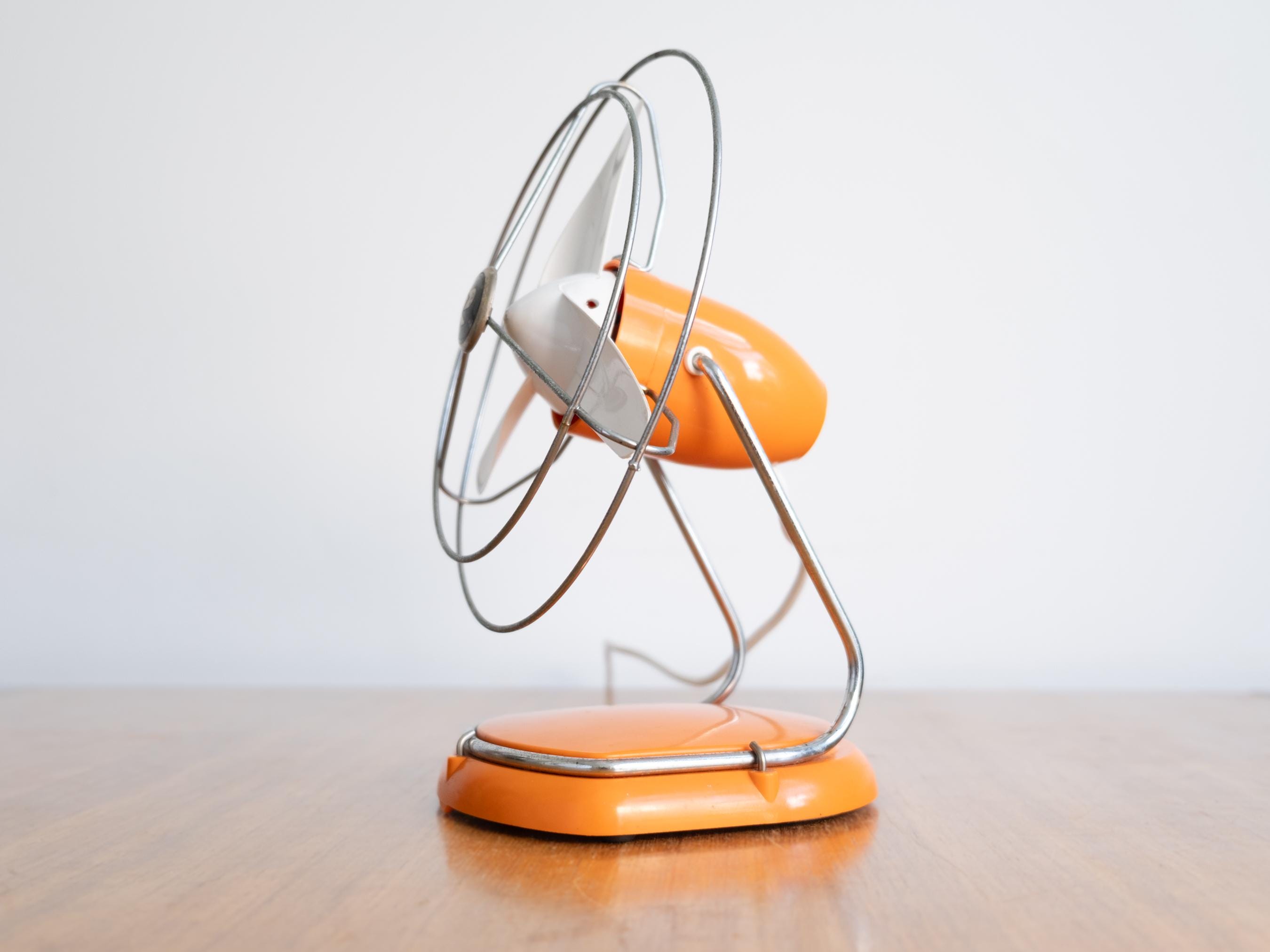 1960s Orange Desk Fan - Etsy