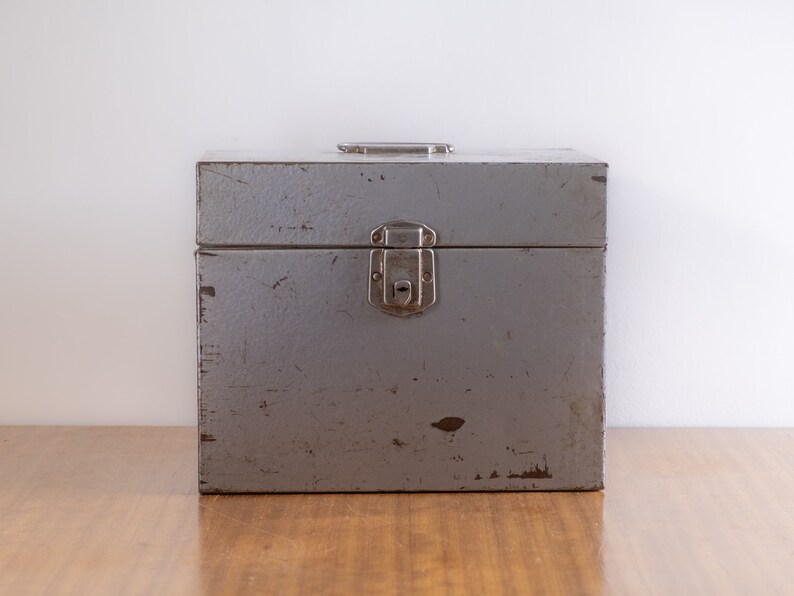 Vintage Industrial Metal File Box - Etsy